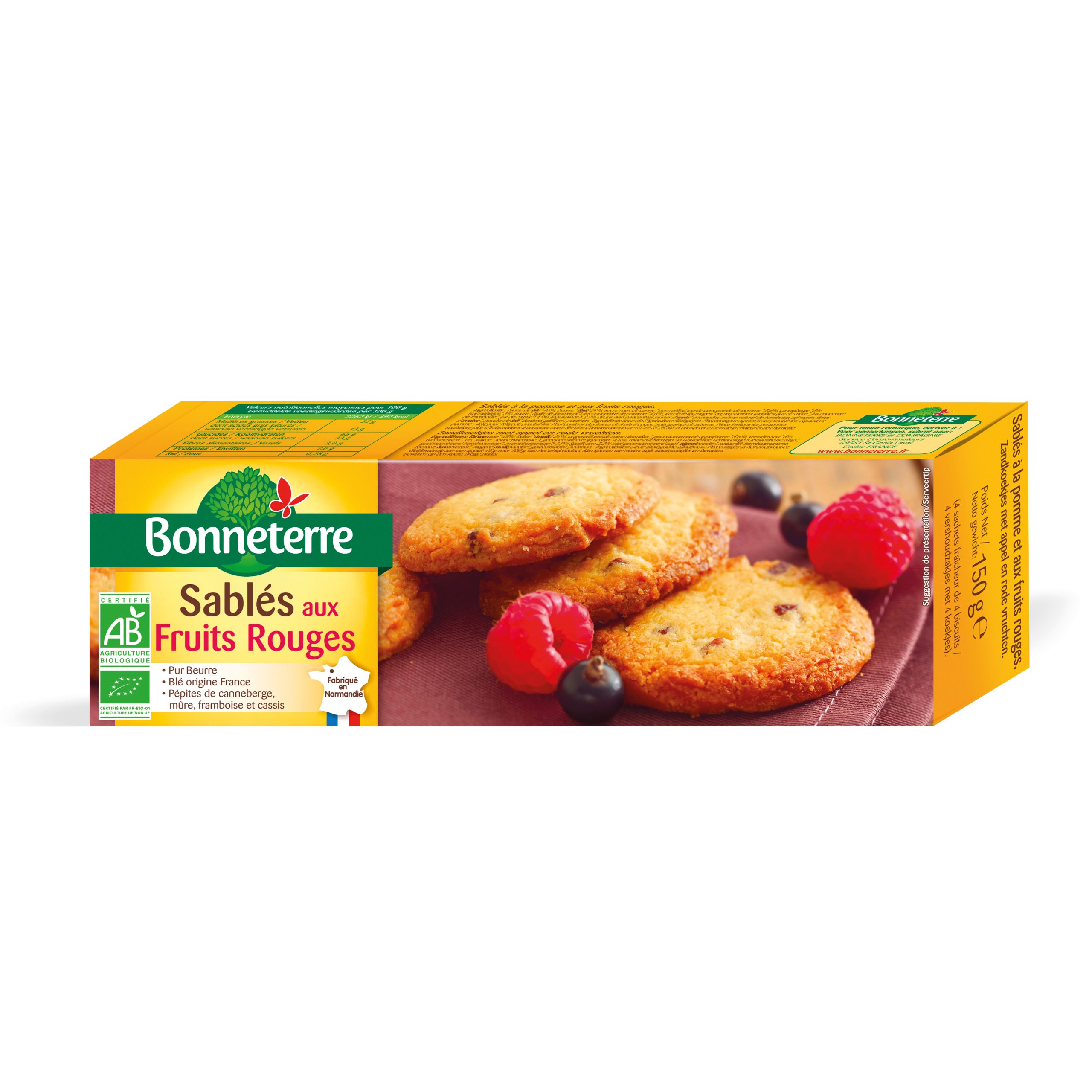 Sablés aux Fruits Rouges (pur beurre) bio - Bonneterre